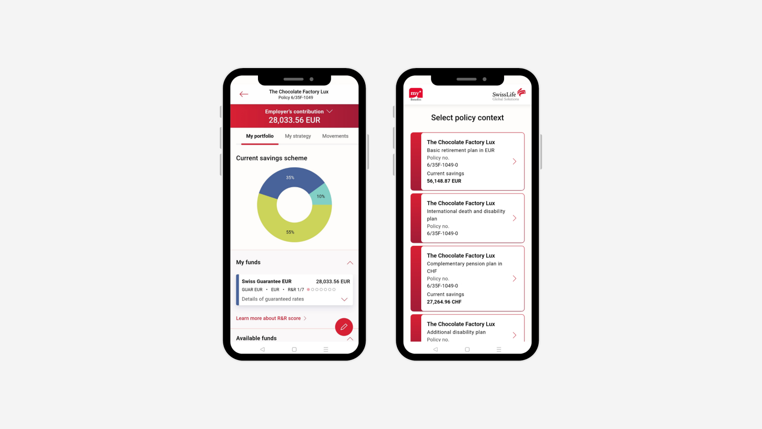 myBenefits app Swiss Life Global Solutions
